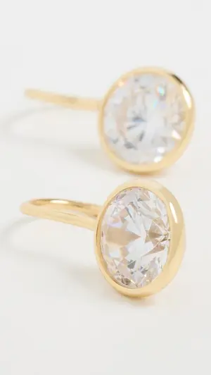 Shashi Bezel Drop Earrings - Gold