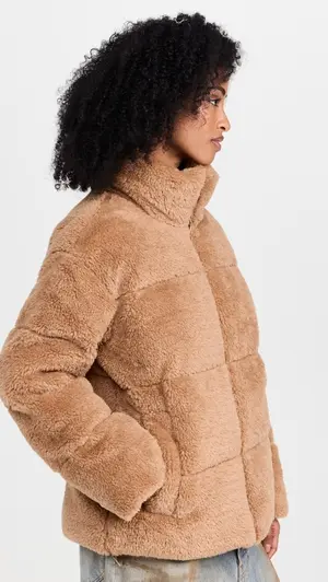UGG Emmalyn Fluff Puffer Jacket - Camel