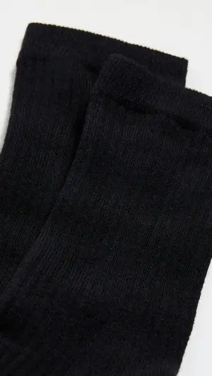 STEMS Cashmere Crew Socks - Black
