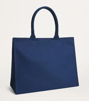 Harrods Large Cotton Logo Tote - Navy