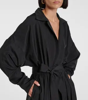 Norma Kamali Belted Oversized Shirt Dress