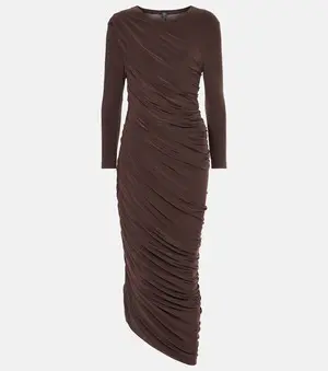 Norma Kamali Gathered Jersey Midi Dress
