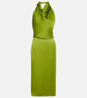 Magda Butrym Halterneck Silk Satin Midi Dress