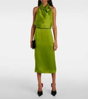 Magda Butrym Halterneck Silk Satin Midi Dress