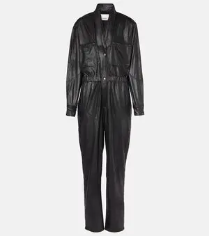 Isabel Marant Étoile Faux Leather Jumpsuit - Black