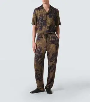 Dries Van Noten Printed Straight Leg Trousers