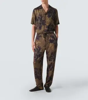 Dries Van Noten Printed Straight Leg Trousers