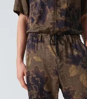 Dries Van Noten Printed Straight Leg Trousers