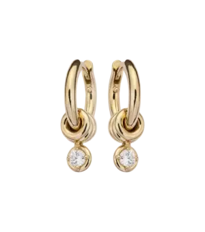 SPINELLI KILCOLLIN Zahra Micro 18kt Hoop Earrings With Diamonds - Gold