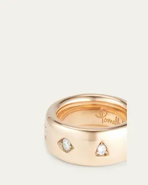 Pomellato Iconica 18k Diamond Band Ring - Rose Gold