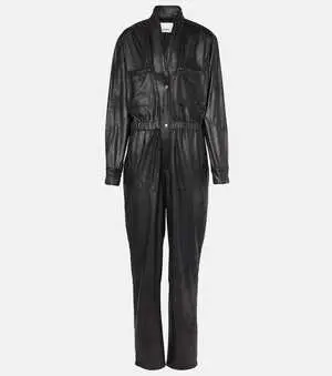 Isabel Marant Faux Leather Jumpsuit - Black