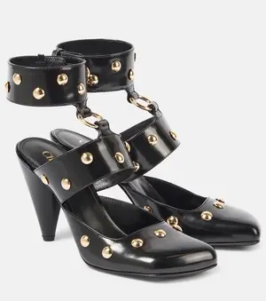 Chloé Jade Studded Leather Pumps - Black