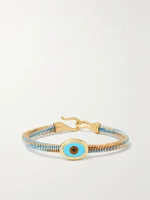 OLE LYNGGAARD COPENHAGEN Life 18-karat Rope, Turquoise And Enamel Bracelet - Gold
