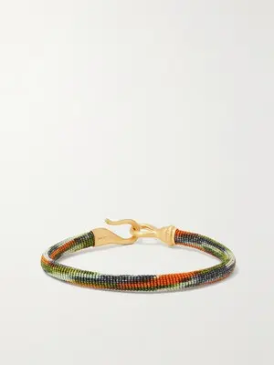 OLE LYNGGAARD COPENHAGEN Life 18-karat Gold And Rope Bracelet - Green