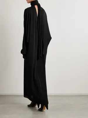 Khaite Lexi Open-back Tie-neck Silk-chiffon Maxi Dress