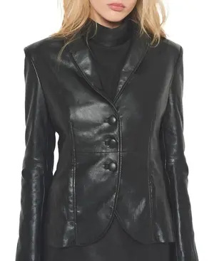 AS By DF Upcycled Tailored Leather Blazer