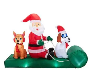 MR. CHRISTMAS 8 Ft. Outdoor Lit Inflatable Sa Nta's Dog Sled - One-color