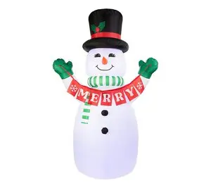 MR. CHRISTMAS 10 Ft. Outdoor Lit Inflatable M Erry Snowman - One-color