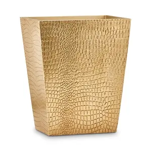 LABRAZEL Crocodile Waste Basket Antique Gold