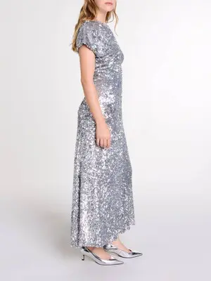 Maje Sequin Embellished Maxi Dress