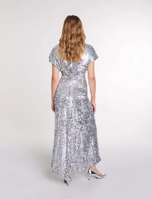 Maje Sequin Embellished Maxi Dress