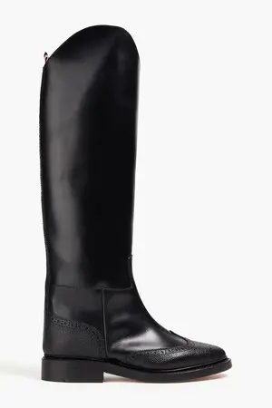 Thom Browne Perforated Leather Knee Boots