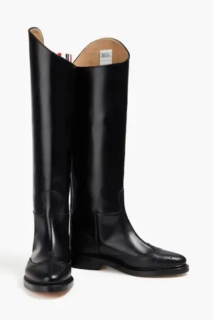 Thom Browne Perforated Leather Knee Boots