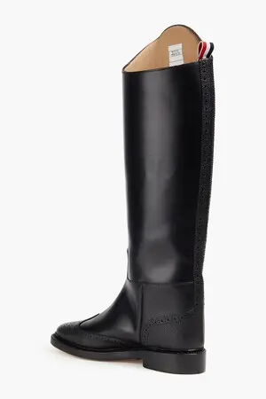 Thom Browne Perforated Leather Knee Boots