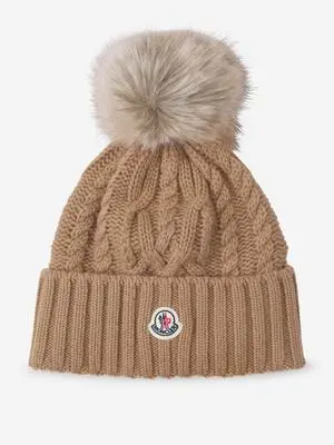 Moncler Wool Logo Beanie Logo Patch On The Front
