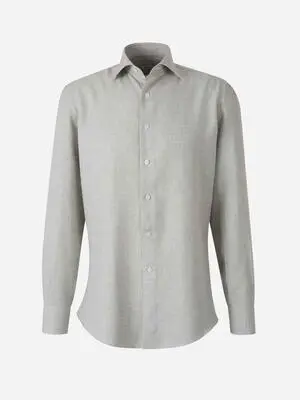 FRAY Cotton And Cashmere Shirt - Light Grey