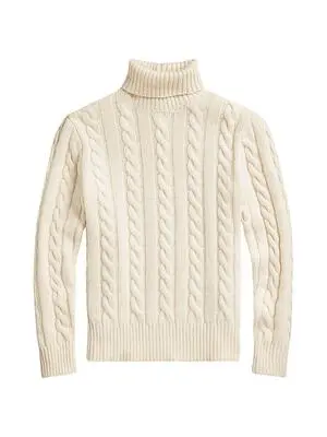 Ralph Lauren Cable-knit Wool-cashmere Turtleneck Sweater - Andover Cream
