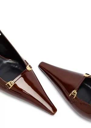 Saint Laurent Carine 55 Patent Leather Slingback Pumps