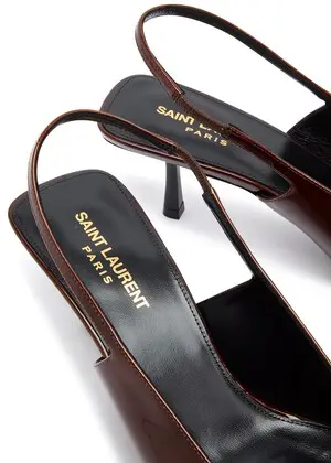 Saint Laurent Carine 55 Patent Leather Slingback Pumps