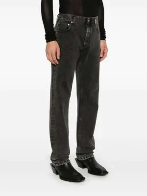 Alexander McQueen Logo-plaque Jeans - Grey