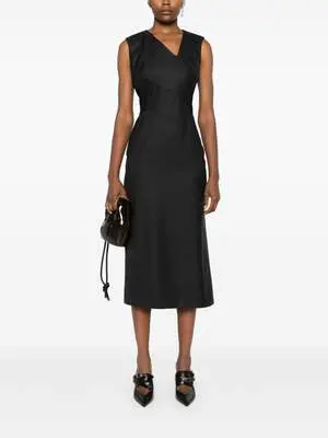 Alexander McQueen Pinstriped Midi Dress