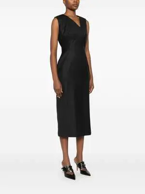 Alexander McQueen Pinstriped Midi Dress