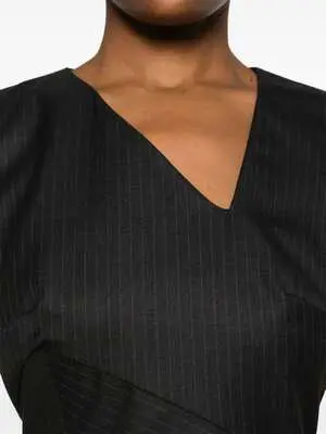 Alexander McQueen Pinstriped Midi Dress
