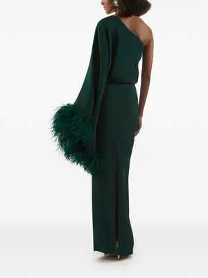 TALLER MARMO Feathered Eternity Maxi Dress - Green