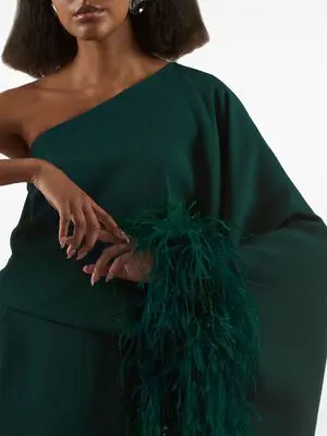 TALLER MARMO Feathered Eternity Maxi Dress - Green