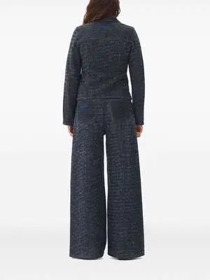 GANNI Fluffy Denim Fitted Blazer