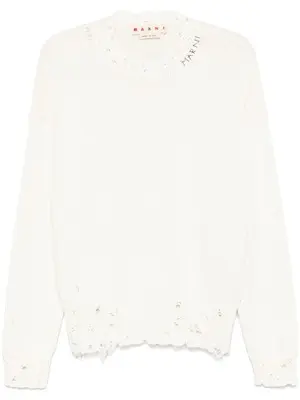 Marni Crew-neck Cotton Sweater - White