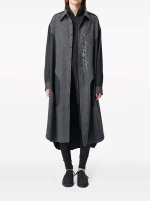 Yohji Yamamoto Abstract-print Wool Shirtdress