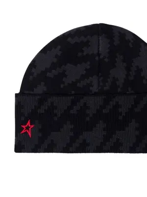 Perfect Moment Houndstooth Beanie - Black