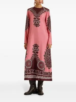 La DoubleJ Printed Flared Dress - Pink