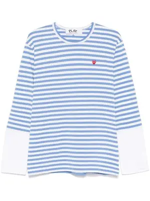 Play Comme Des Garcon Mini Heart-patch T-shirt - Blue