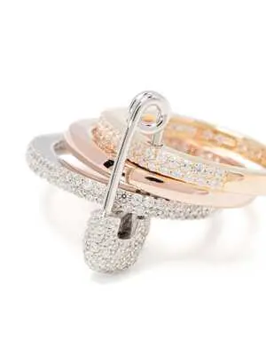 APM MONACO Safety Pin-motif Triple Band Ring