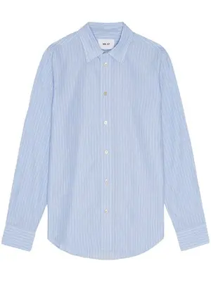 Nn07 Striped Long-sleeves Shirt - Blue