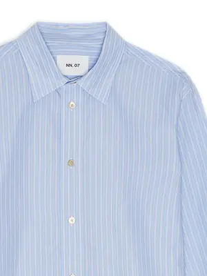 Nn07 Striped Long-sleeves Shirt - Blue