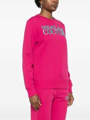 Versace Logo-embroidered Sweatshirt - Pink