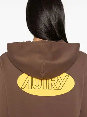AUTRY Printed Logo Hoodie - Brown
